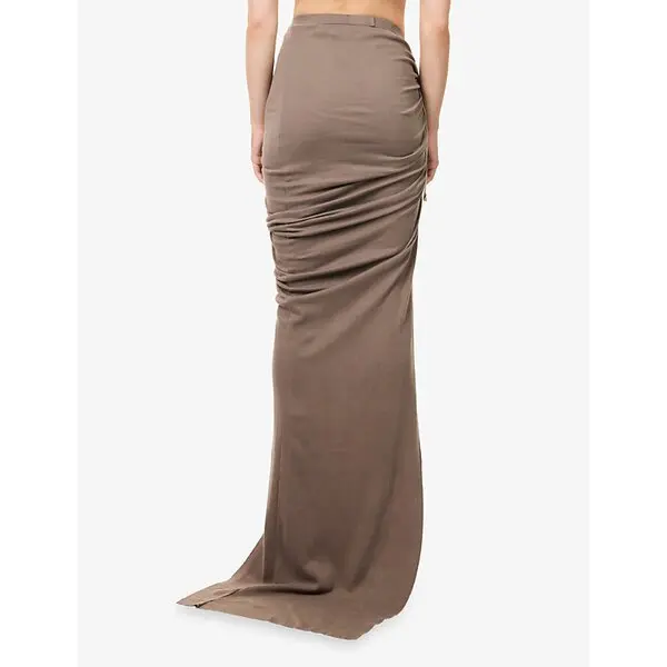 Rick Owens Edfu Slit Cotton Maxi Skirt