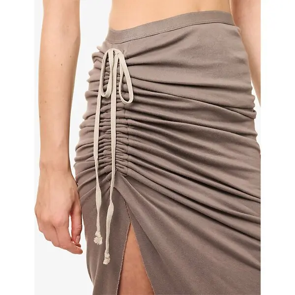 Rick Owens Edfu Slit Cotton Maxi Skirt