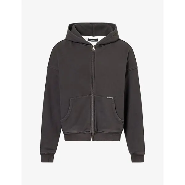 NAHMIAS Logo-print Cotton Hoodie - Aged Black