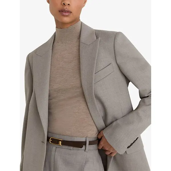 REISS Briony Belted-waist Single-breasted Wool-blend Blazer