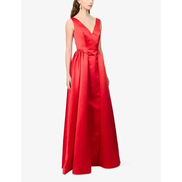 Huishan Zhang Juniper Structu Satin Maxi Dress