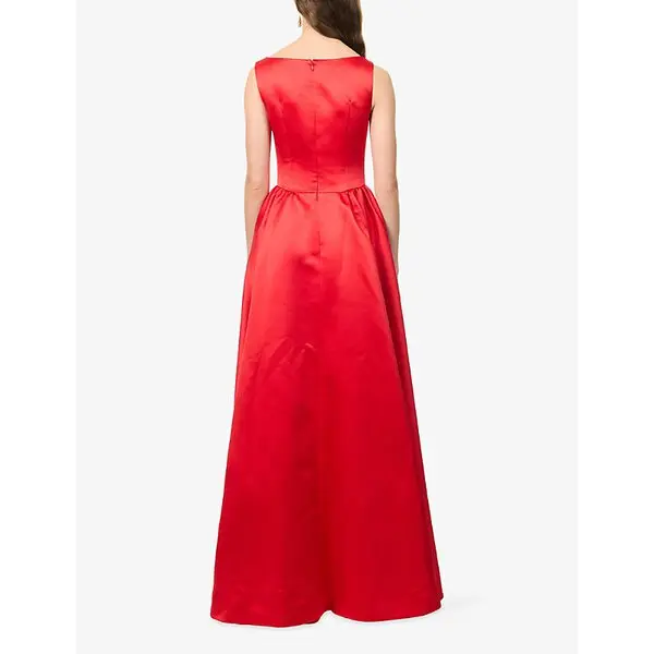 Huishan Zhang Juniper Structu Satin Maxi Dress