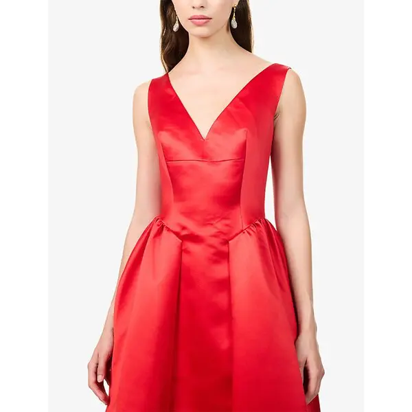 Huishan Zhang Juniper Structu Satin Maxi Dress