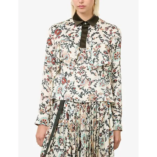 Sacai Overlay-panel Floral Satin Shirt