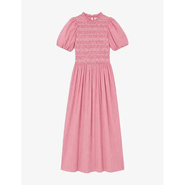 RO&ZO Stripe-pattern Shir Woven Midi Dress