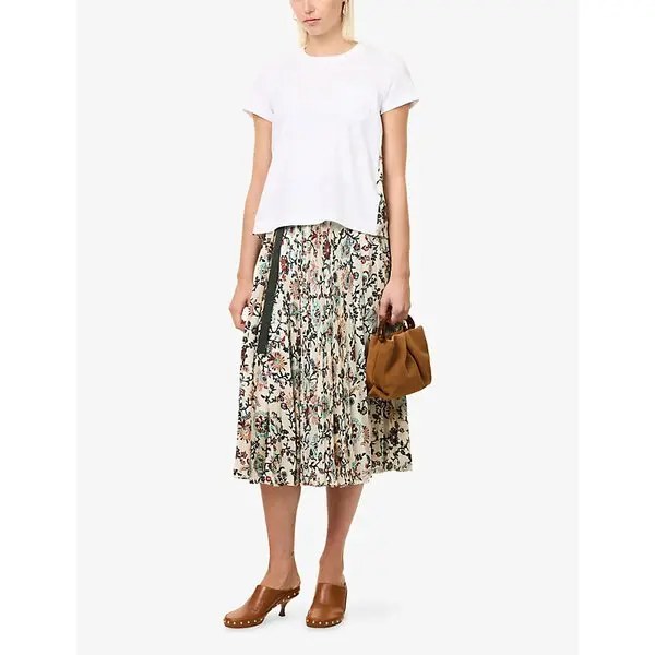 Sacai Contrasting Floral Cotton Top
