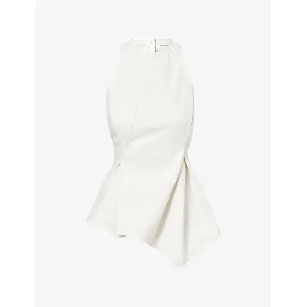 Magda Butrym Sleeveless Peplum Denim Top