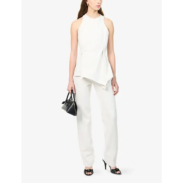 Magda Butrym Sleeveless Peplum Denim Top