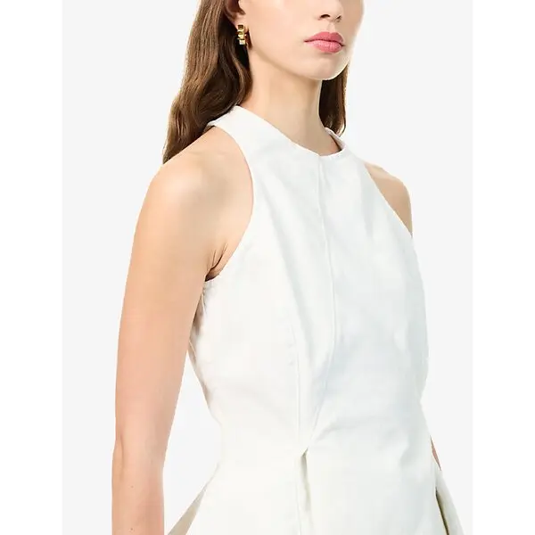 Magda Butrym Sleeveless Peplum Denim Top