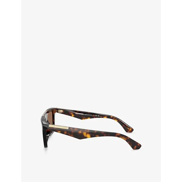 Burberry Be4451u Rectangular-frame Tortoiseshell Injected Sunglasses