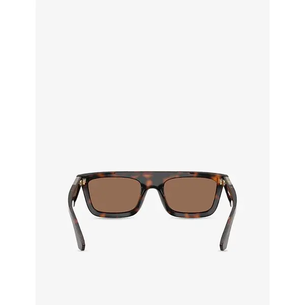 Burberry Be4451u Rectangular-frame Tortoiseshell Injected Sunglasses
