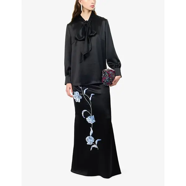 Huishan Zhang Draped Satin Blouse