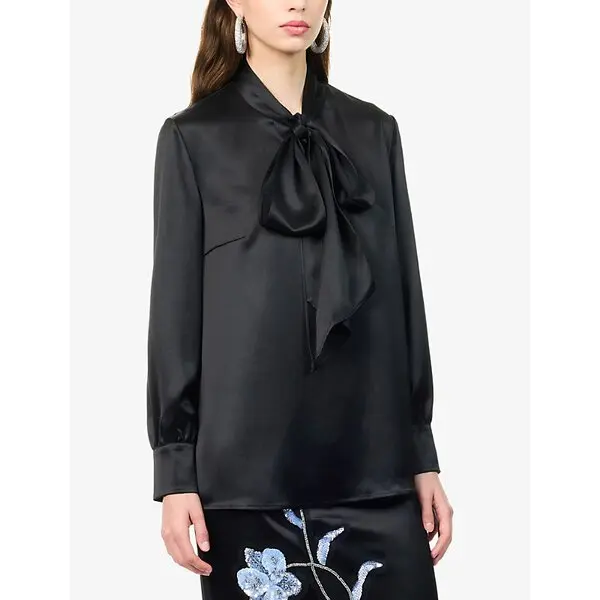 Huishan Zhang Draped Satin Blouse