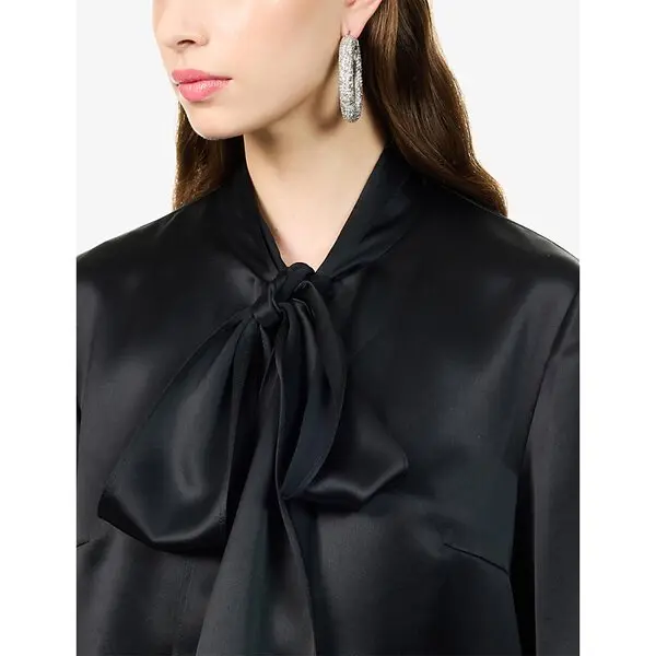 Huishan Zhang Draped Satin Blouse