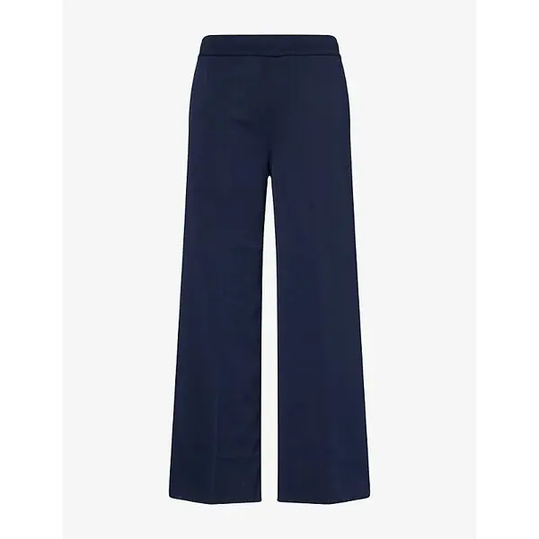 CFCL Soft Milan Semi Wide-leg Knitted Trousers - Navy