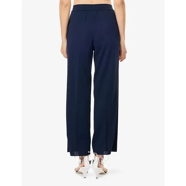 CFCL Soft Milan Semi Wide-leg Knitted Trousers - Navy