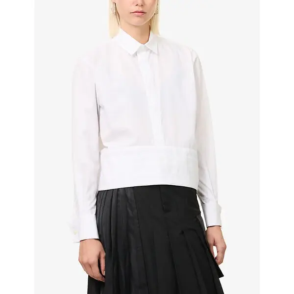 Sacai Pleated Asymmetric Woven Shirt