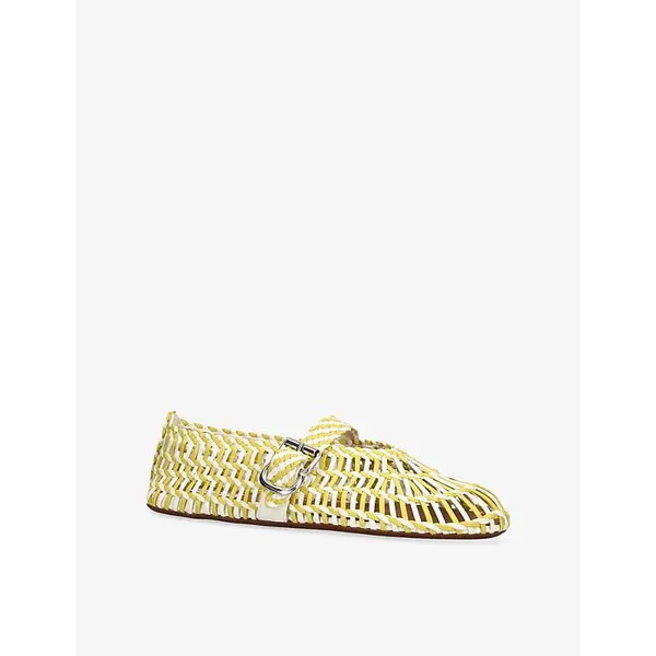 Alaïa Ballerina Braided Mesh Ballet Flats - Yellow