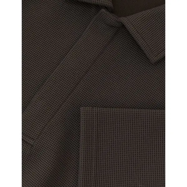 REISS Reed Micro-waffle Short-sleeve Stretch-jersey Polo - Brown