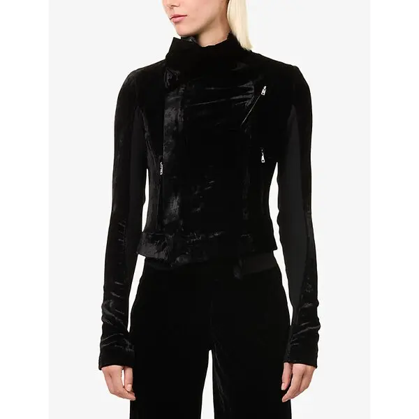 Rick Owens Biker High-neck Velvet Jacket