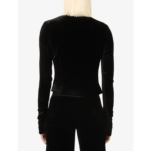Rick Owens Biker High-neck Velvet Jacket
