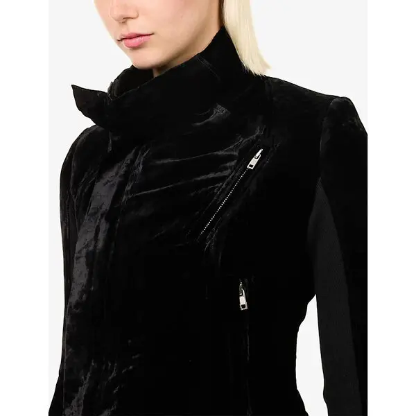 Rick Owens Biker High-neck Velvet Jacket