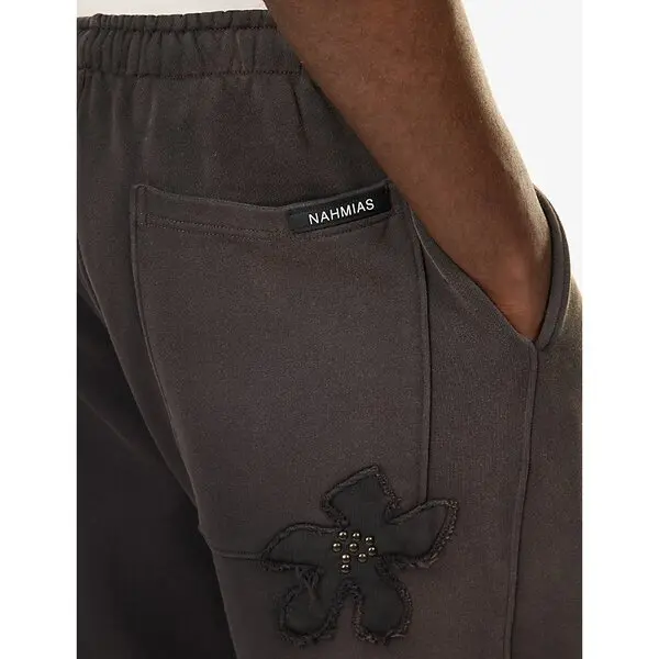 NAHMIAS Flower Embroidered Cotton Sweat Shorts