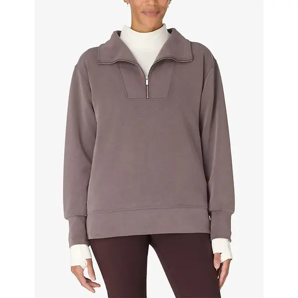Sweaty Betty Half-zip Longline Jersey Sweatshirt
