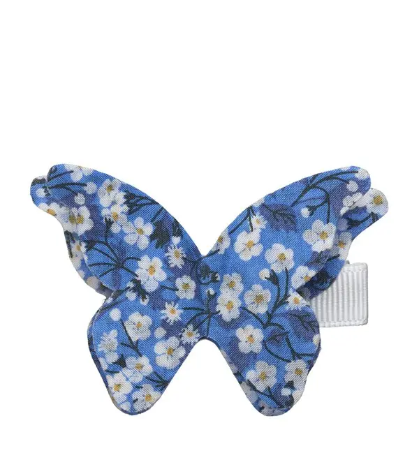 Trotters Cotton Floral Print Hair Clip - Blue