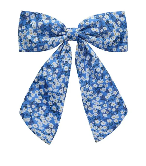 Trotters Cotton Floral Bow Hair Clip - Blue