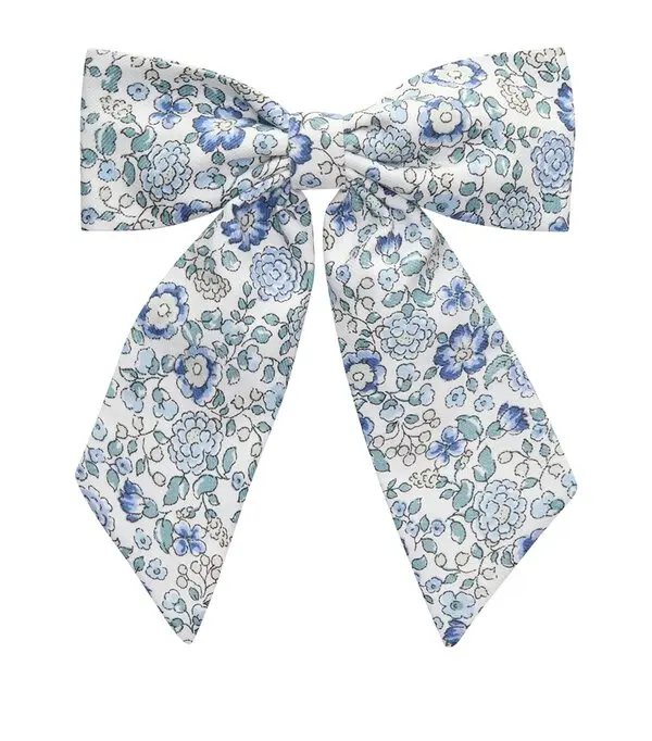Trotters Cotton Floral Bow Hair Clip - Blue