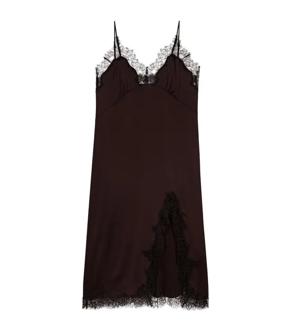Maje Lace-trim Midi Dress