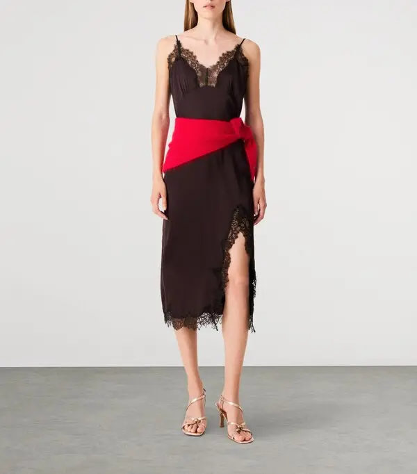 Maje Lace-trim Midi Dress