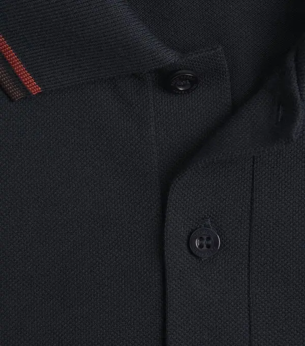 Fred Perry Cotton Twin Tipped Polo Shirt - Navy