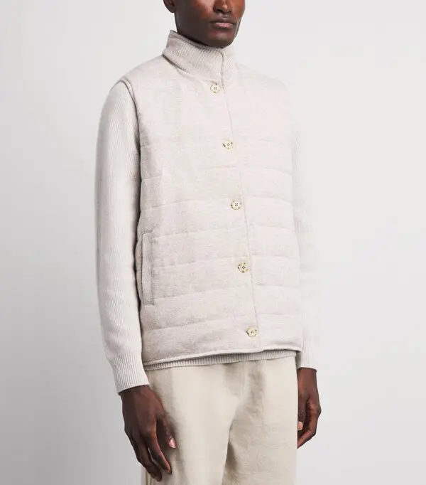 N.peal Reversible Organic Cashmere And Suede Gilet