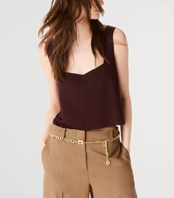 Maje Knit T-shirt And Cami Top Set