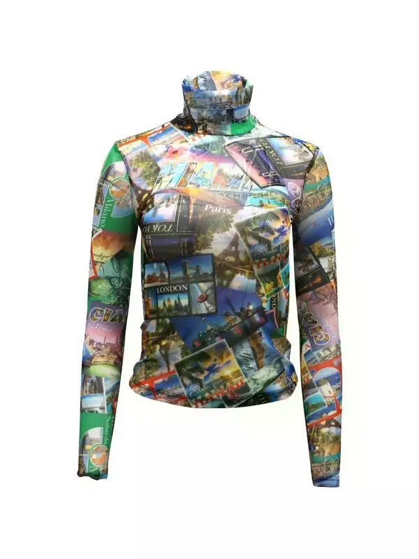 Balenciaga Postcard Turtleneck Top
