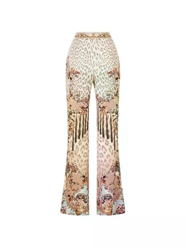 Camilla Aranjuez Animalia Crystal-embellished Flared Trousers