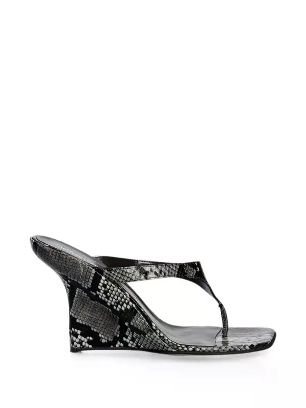 Jeffrey Campbell Romee Snakeskin-effect Wedge Sandals - Grey