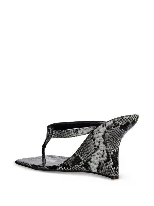 Jeffrey Campbell Snakeskin-effect Wedge Sandals - Grey