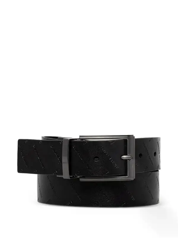 Armani Exchange Logo-embossed Leather Belt