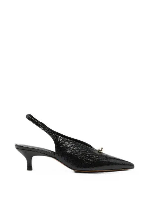 Maje Lizard-effect Pointed-toe Pumps