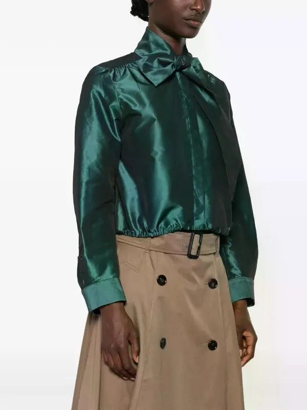 Maje Bow-detail Elasticated-hem Shirt
