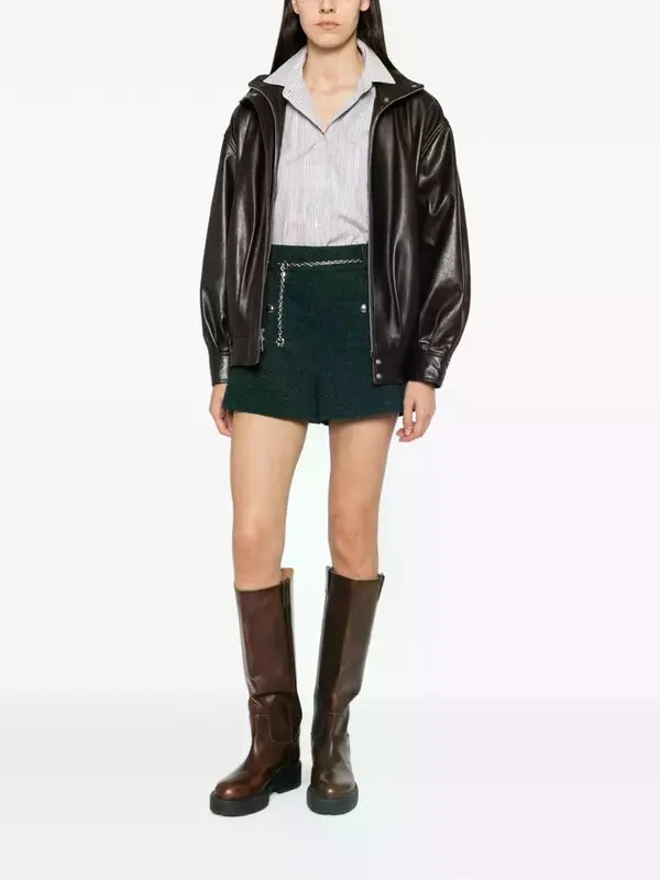 Maje Chain-belt Shorts - Green