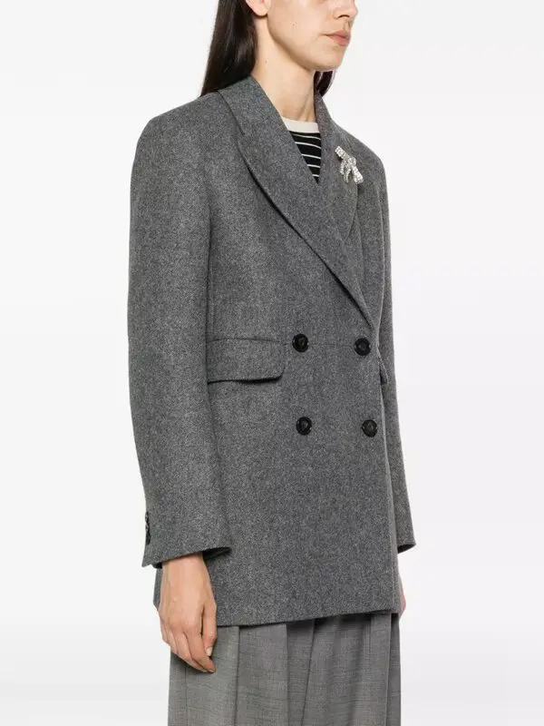 Maje Double-breasted Crystal-embellished Coat