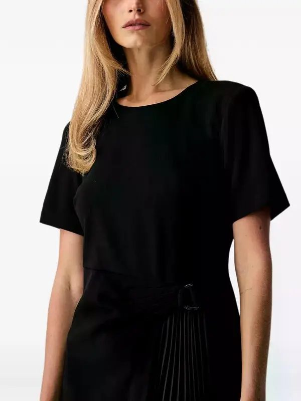 Dkny Pleated Buckle-detail Mini Dress