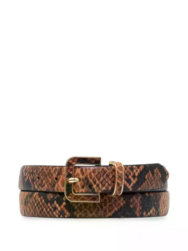 Dkny Snakeskin-effect Buckle Belt