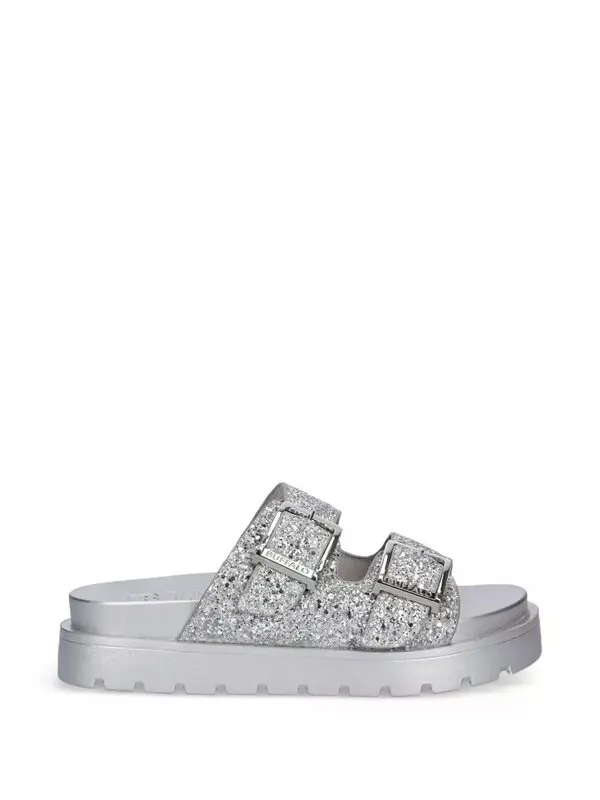 BUFFALO Raya Ari Glam Glitter-effect Flat Sandals