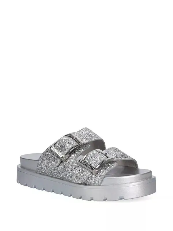 BUFFALO Raya Ari Glam Glitter-effect Flat Sandals