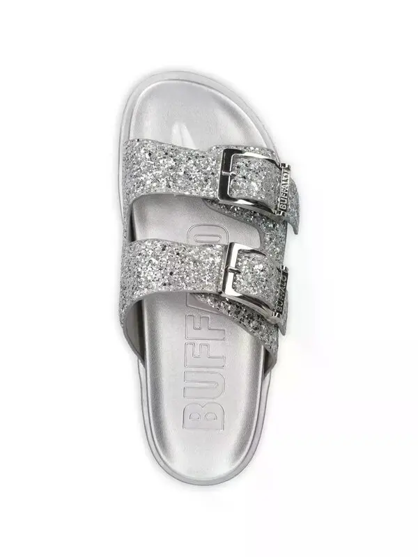 BUFFALO Raya Ari Glam Glitter-effect Flat Sandals